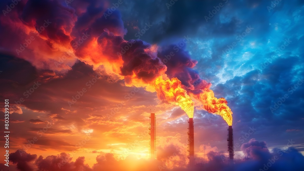 Emission of combustion byproducts from oil refinery flare stacks ...