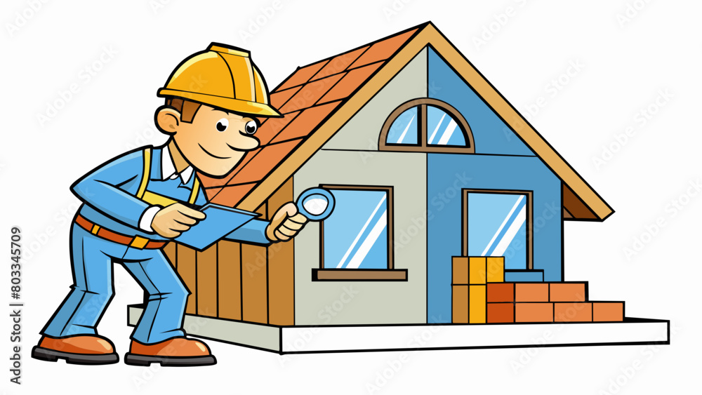 A building inspector assesses the structural integrity of a newly ...