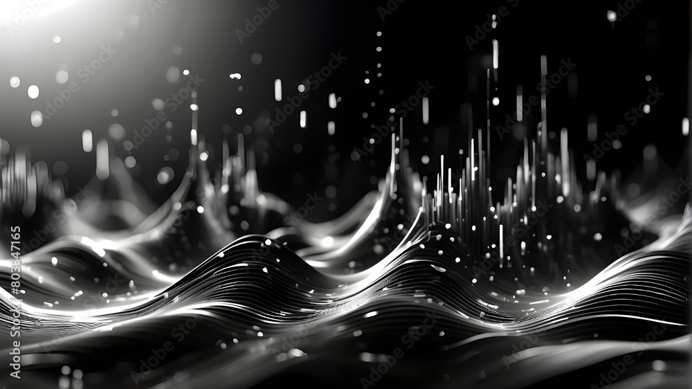 Network technology backdrop futuristic tech silver wave background ...