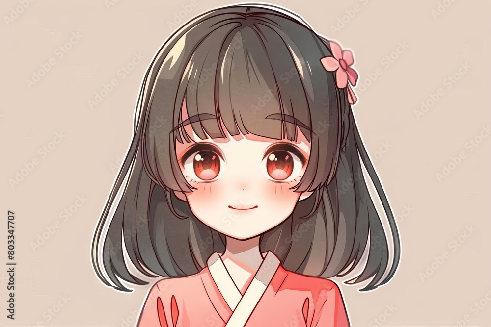 cute anime chibi japanese girl adorable kawaii character manga style ...
