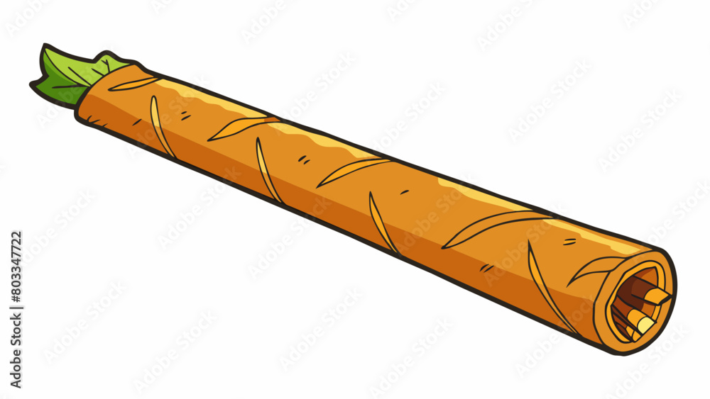 A long slender tube made of paper and stuffed with dried leaves. It is ...