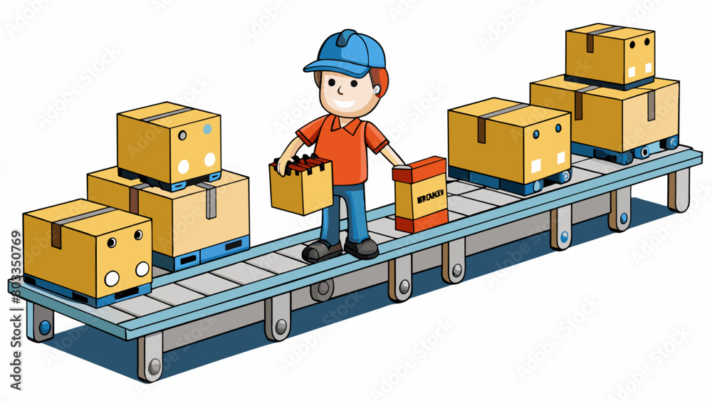 At the end of the assembly line the finished products are packaged and ...