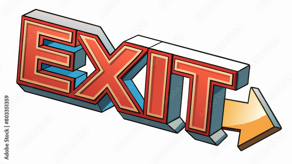 Emergency Exit Sign A rectangular sign with bold white letters ...