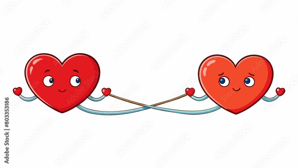 Two hearts connected by a line Two hearts separated by a line but ...