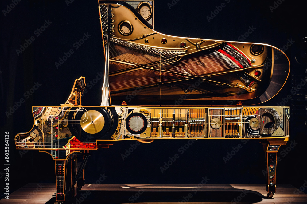 Cross-Sectional View of Grand Piano Designs. This image showcases grand ...