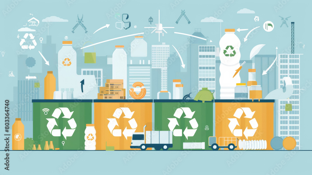 Infographic of Plastic Recycling Process and Stages Stock Illustration ...