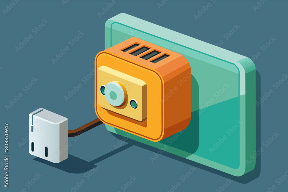 An ONU device or electrical switch integrated into a wall outlet for a ...