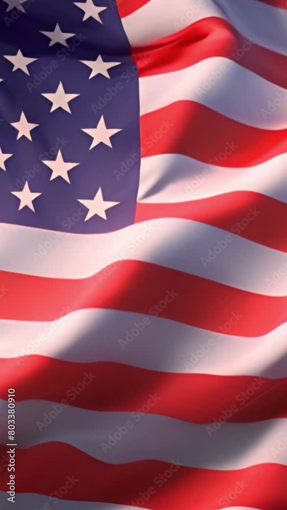 Flag of America seamless American Flag Slow Waving with visible ...