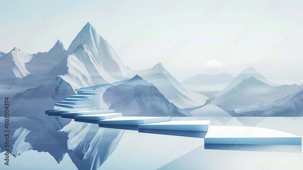 Goal to success for level up with pathway line or step route to ...