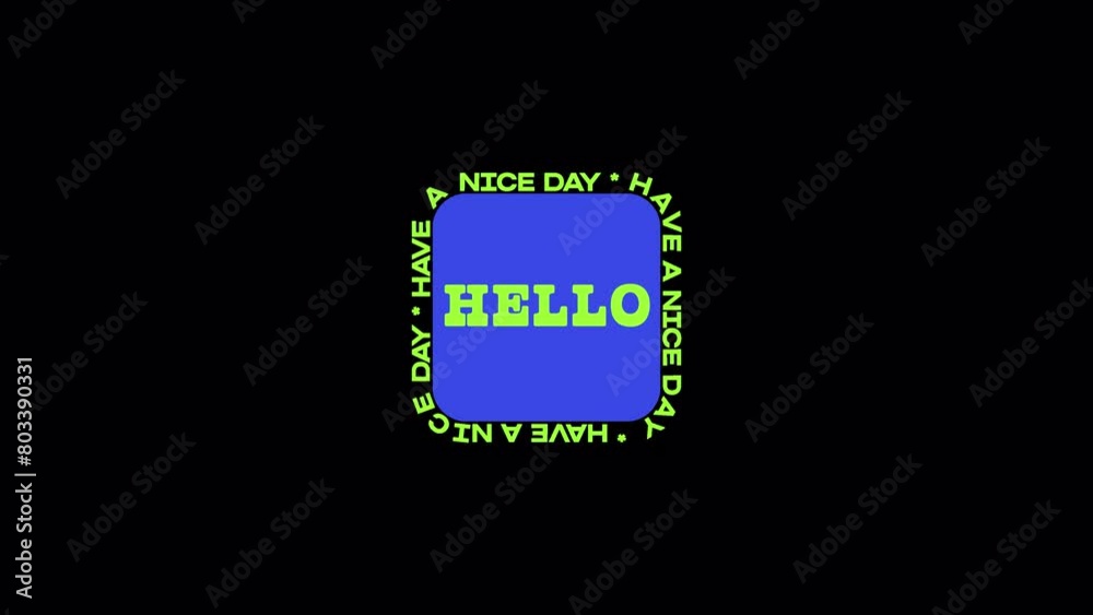 Animated retro Y2K Sticker Hello on transparent alpha channel with ...