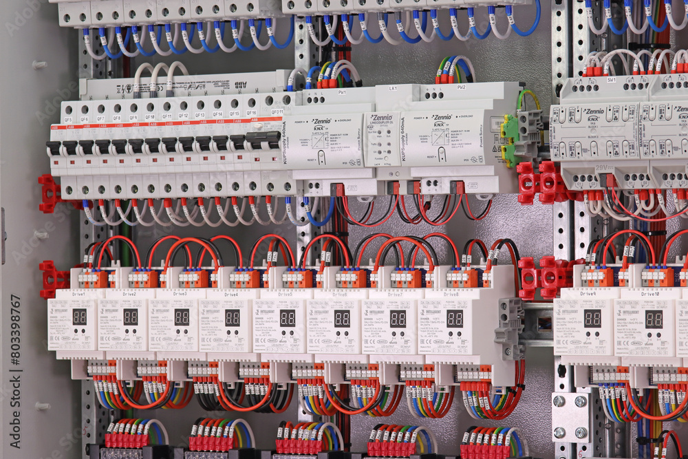 Electronic control modules for apartment automation are installed in an ...