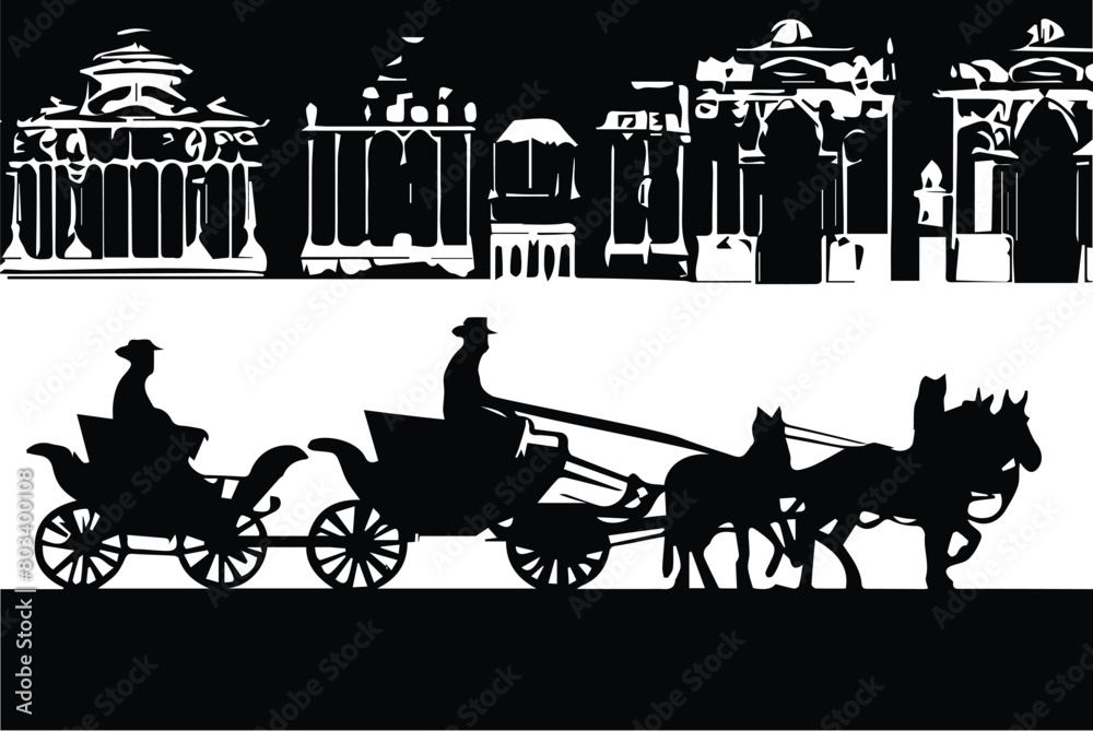 Horse carriage silhouette, Horse Carriage SVG, Coach Svg, Horse ...