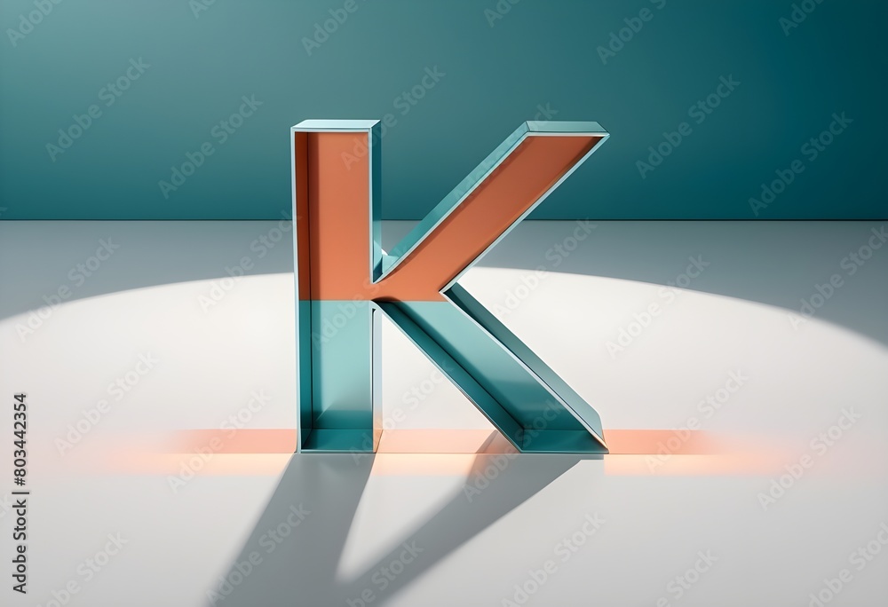 High-quality 3D rendering of the letter K in classic uppercase format ...
