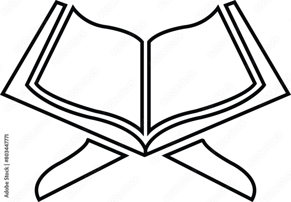 Open quran book glyph icon. Islamic religion. Koran Silhouette symbol ...