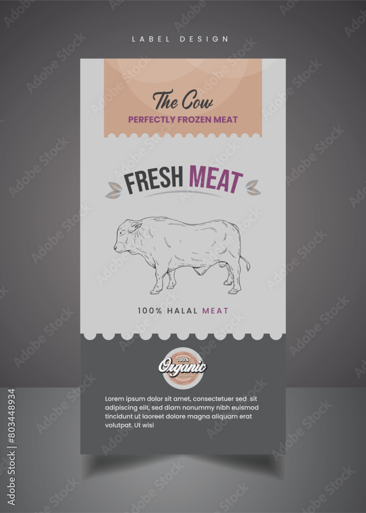 Label Design Meat Packaging, Meat Boxing organic food packaging label ...