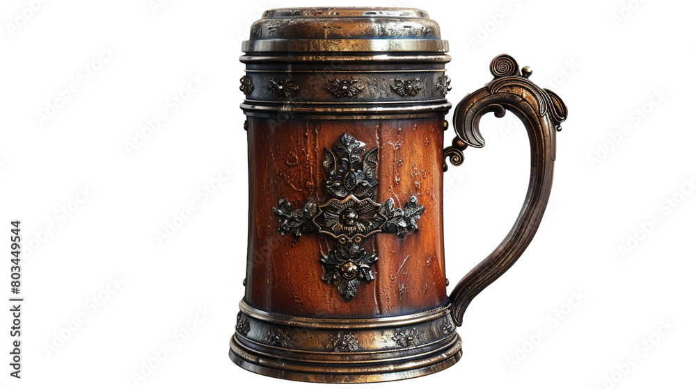 A German beer stein with a pewter lid on a transparent background. PNG ...