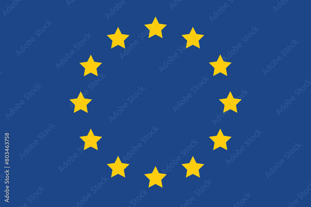 EU Flag of Europe vector, European Union national flag natural color ...