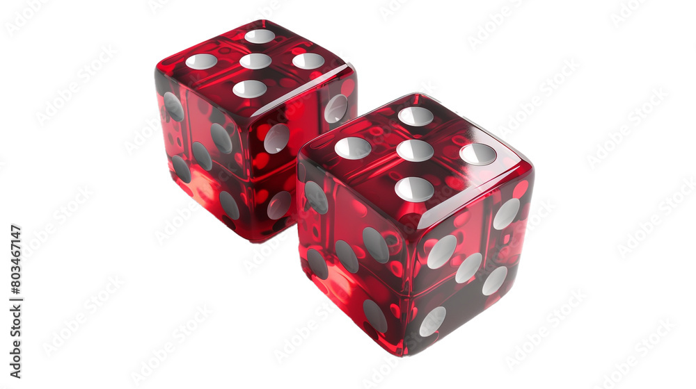 A pair of red dice showing sixes on a transparent background. PNG ...