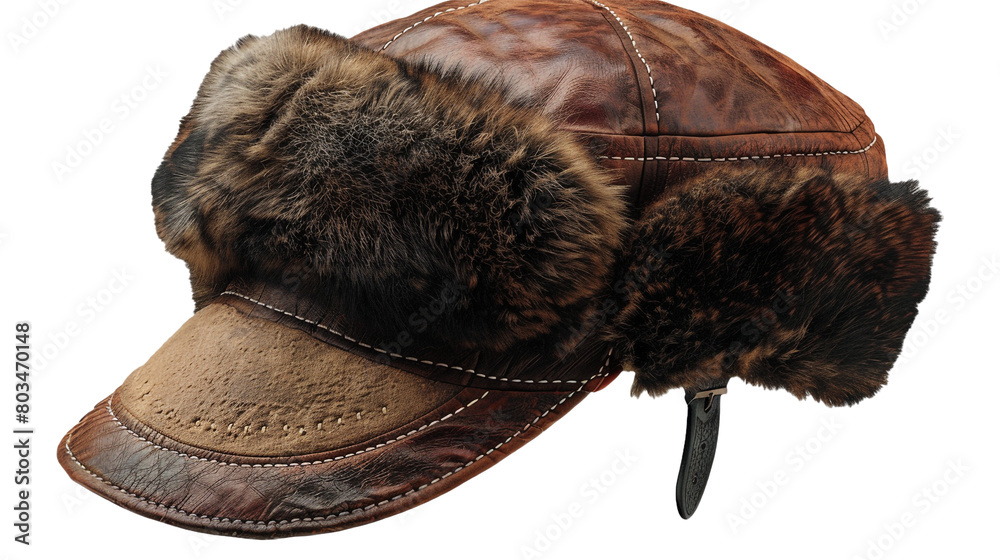 A Russian ushanka hat with ear flaps on a transparent background. PNG ...