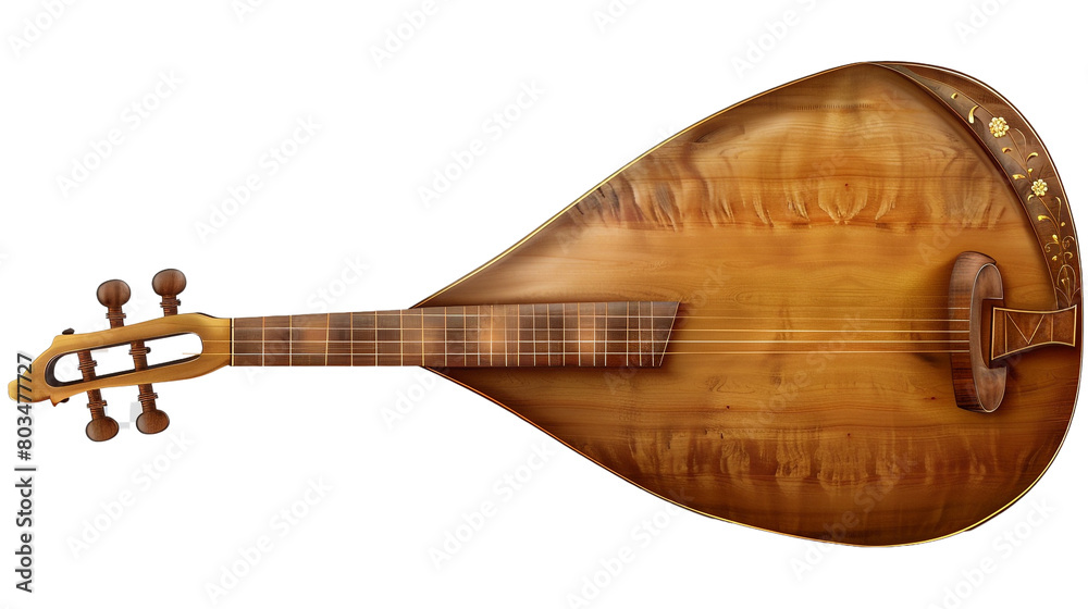 A traditional Balalaika with three strings on a transparent background ...