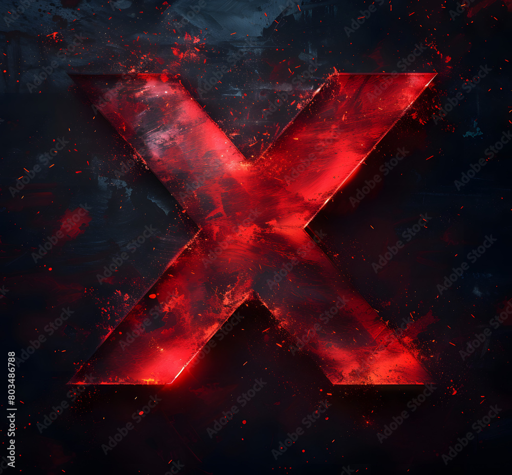 a red logo with a red x in the middle, in the style of multiple filter ...