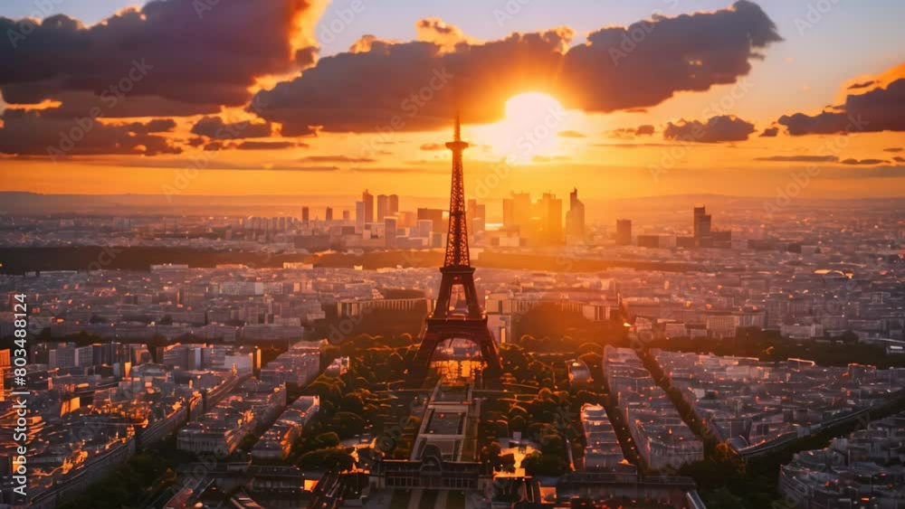 The Eiffel Tower Dominating the Skyline of Paris, The Eiffel Tower ...