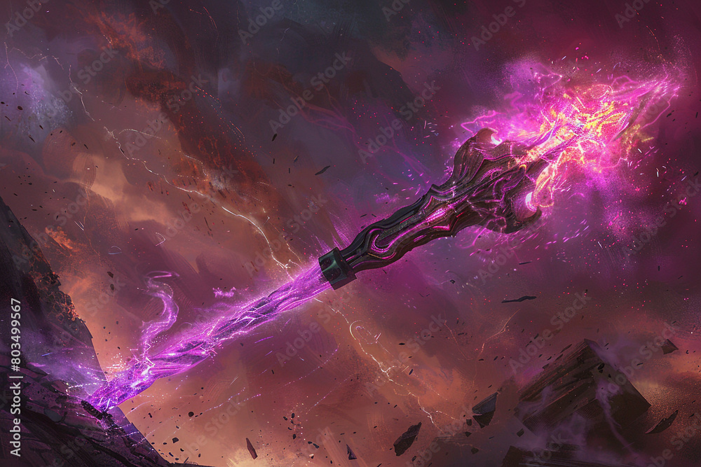 Echoing mace resonating with harmonic vibrations, disrupting foes with ...