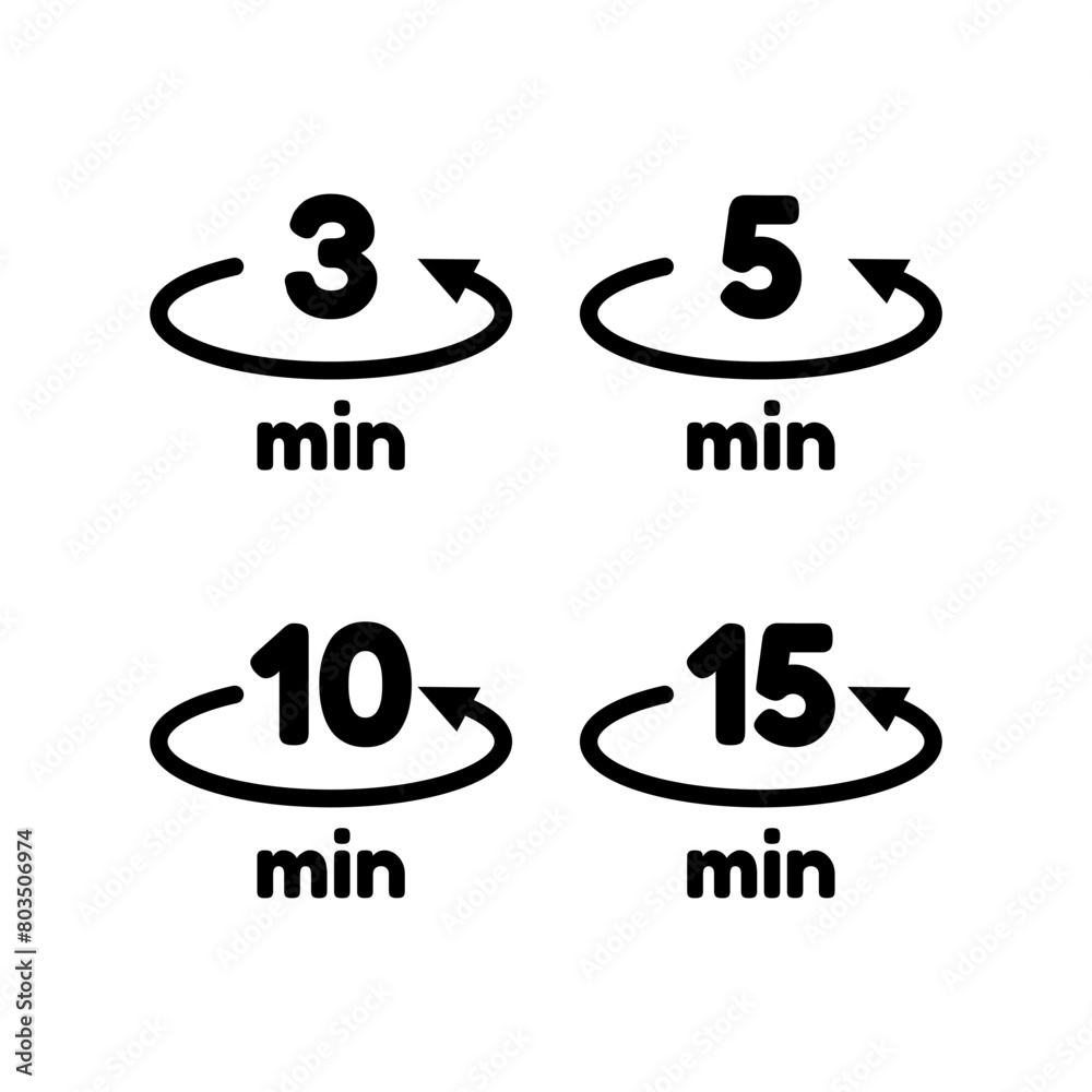 Time minute circle with arrow logo vector template. 3, 5, 10, 15 ... Time minute circle with arrow logo vector template. 3, 5, 10, 15 ...