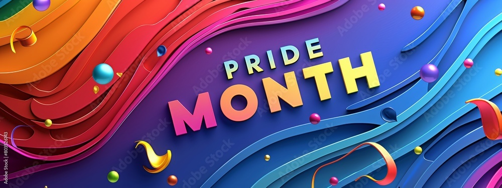 Pride month lgbt gay flag rainbow background lgbtq day poster. Month ...