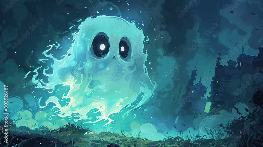 cartoon, ghost, spooky, character, haunted, animation, spectral ...