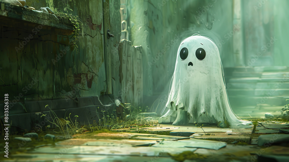 cartoon, ghost, spooky, character, haunted, animation, spectral ...