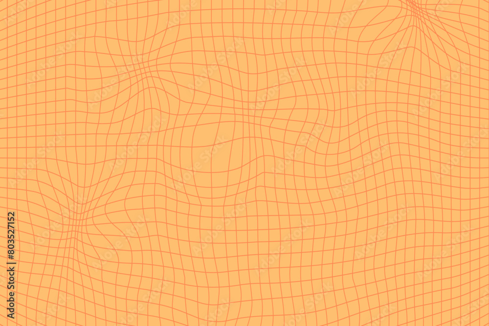 Orange retro psychedelic checkerboard pattern. Groovy funky textures ...