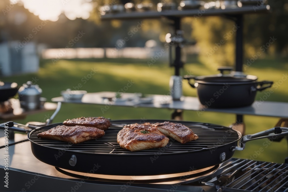 'bbq cooker cookware ready cook bar-b-q grill beer drink deck equipment ...