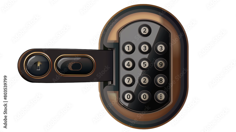 A smart lock with keypad entry on a transparent background. PNG format ...