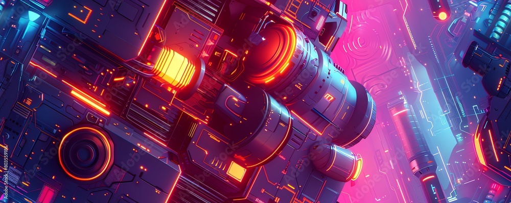 Capture the essence of futuristic technologies from a side view using a ...