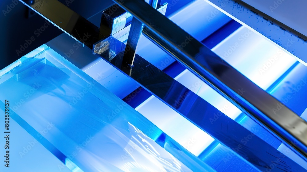 UV stabilization process for outdoor plastics, close-up, detailed UV ...