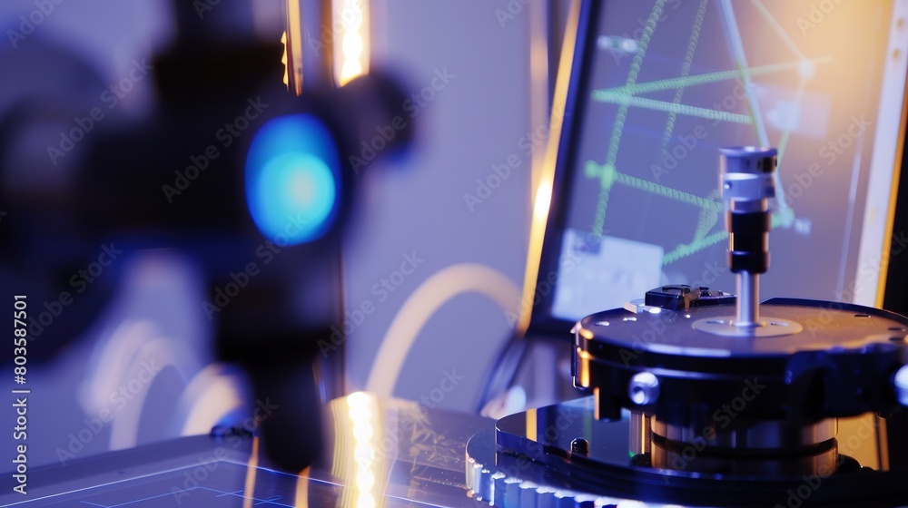 Testing robotic sensors for accuracy, close-up, detailed calibration ...