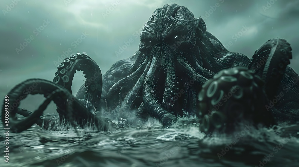 Cthulhu the Primordial Sea Creature Emerging from the Depths of the ...