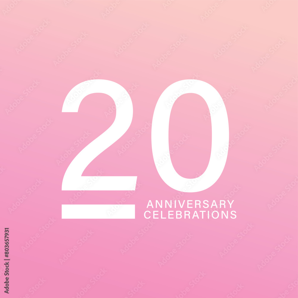 20th anniversary design vector template featuring a gradient background ...