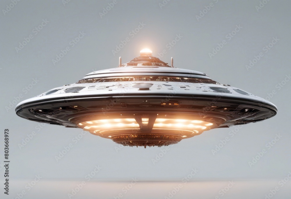 'alien ufo isolated 3d spaceship background white illustration rendered ...