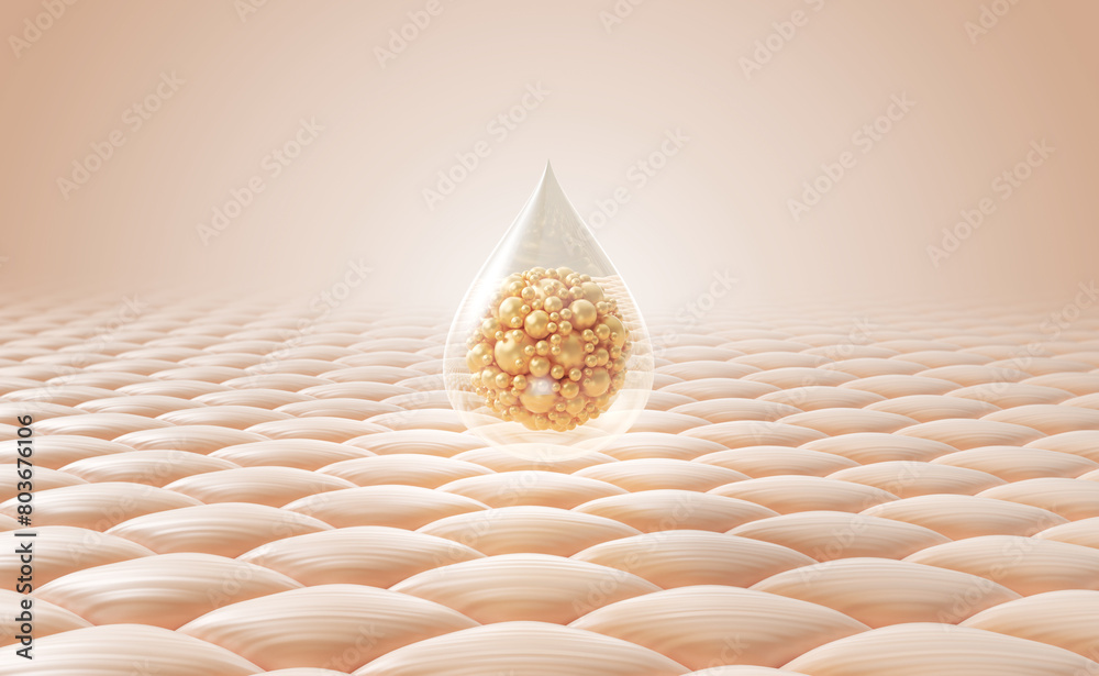 Cosmetic serum Oil drop on skin cell, Skin Repair, moisturizer ...