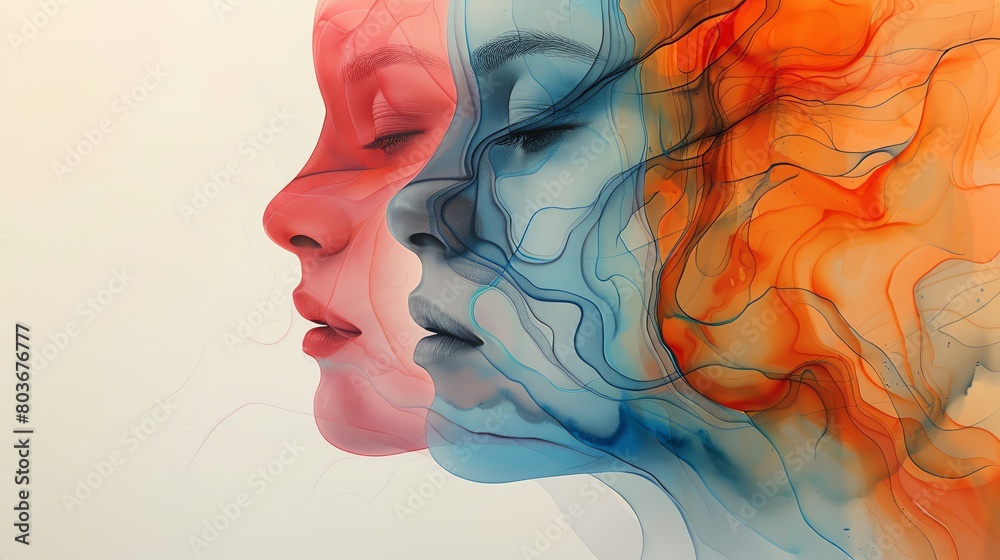 Craft an abstract interpretation of emotional growth and self-discovery ...
