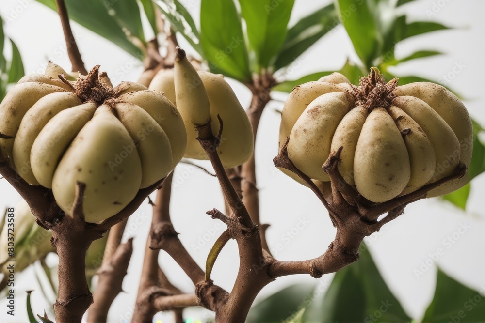 'cassava isolated white background yucca root manioc tapioca food brown ...