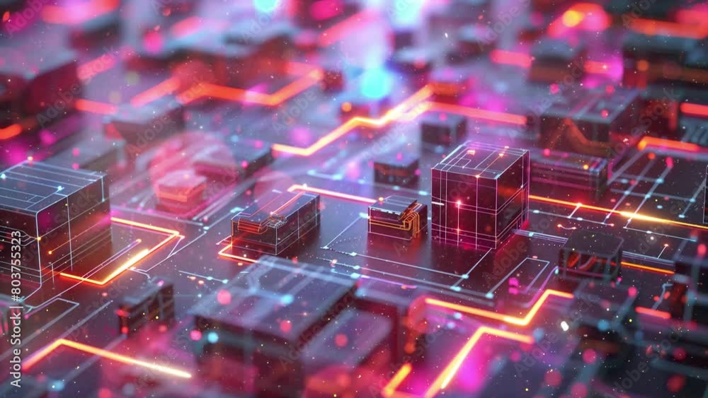 modern digital tech device connected to each other. seamless looping ...