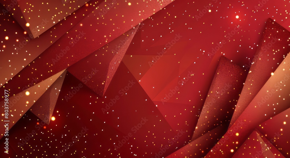 Luxury red background with golden geometric shapes, shiny red color ...
