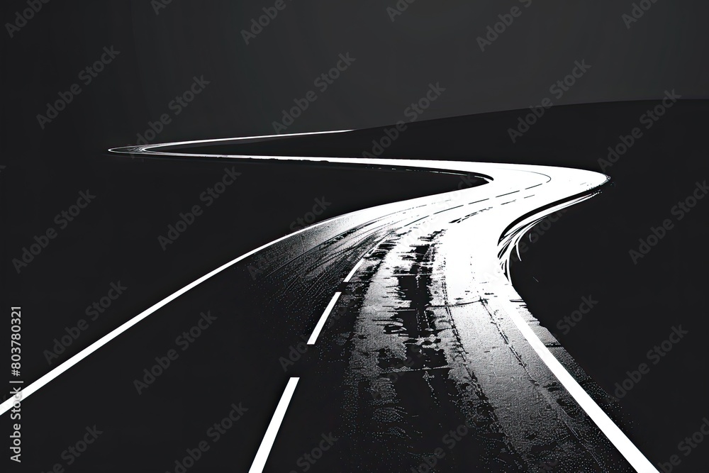 Winding road Journey traffic curved highway Road to horizon in ...