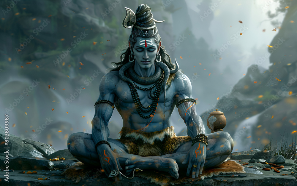 Shiva in a role as a protector and source of transformation in the ...