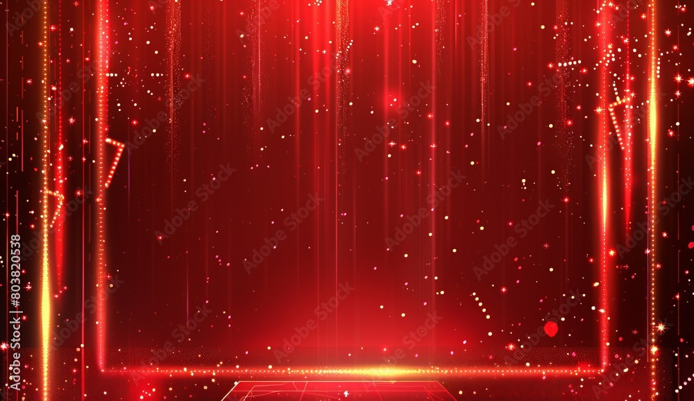 Red background with light effect dots and lines at the top of the ...