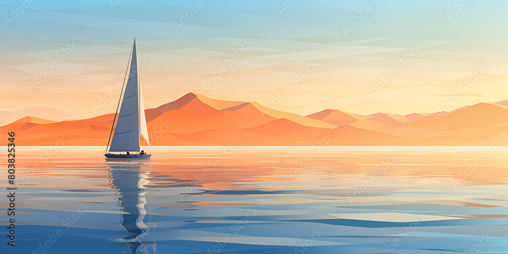 Three sailboats are floating in the water Mast Vessel on isolated ...