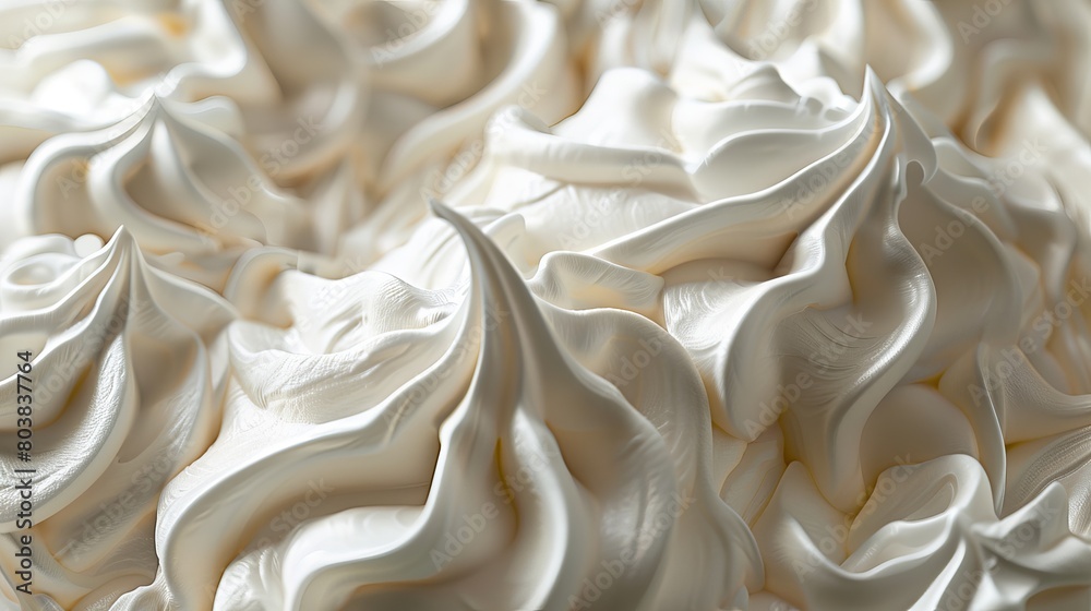 A close-up photograph showcasing the texture of Chantilly cream ...